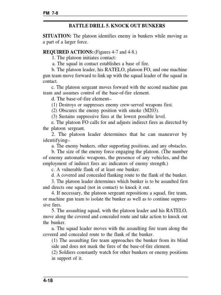 Battle Drill 5. Knock Out Bunkers SITUATION: The Platoon Identifies ...