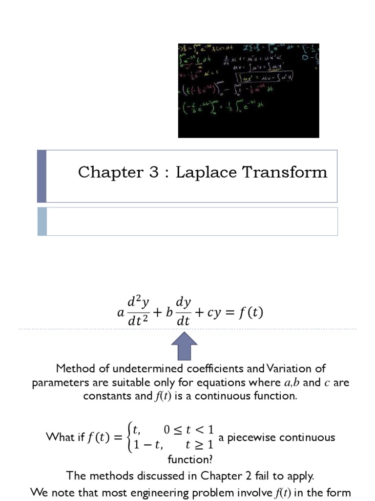 Chapter 3 Laplace Transform | PDF | Laplace Transform | Theoretical Physics