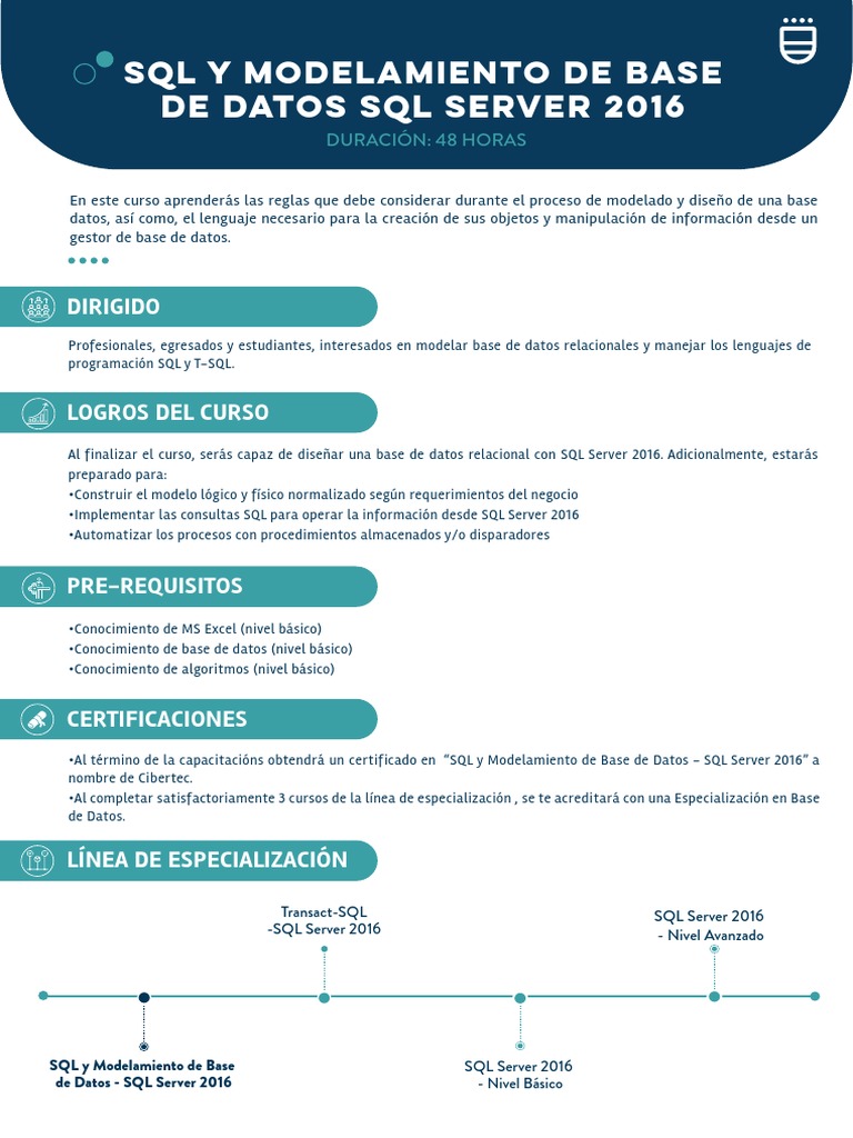 SQL y Modelamiento de Base de Datos SQL Server 2016 1 | PDF | SQL | Servidor SQL de Microsoft