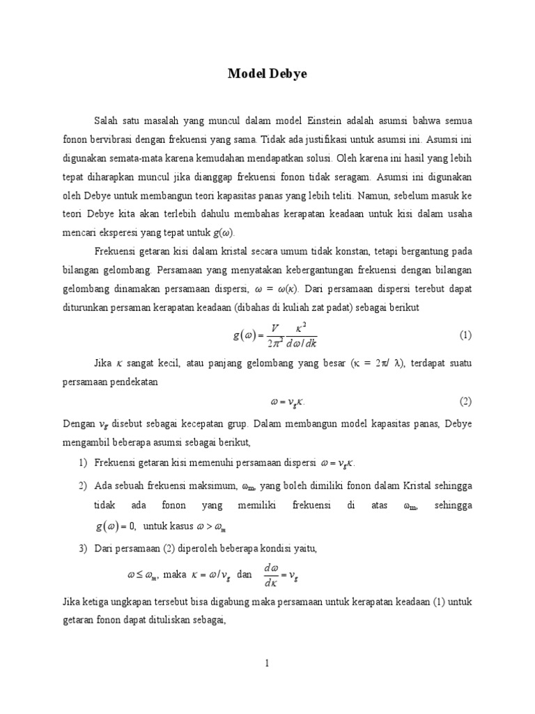 Model Debye | PDF
