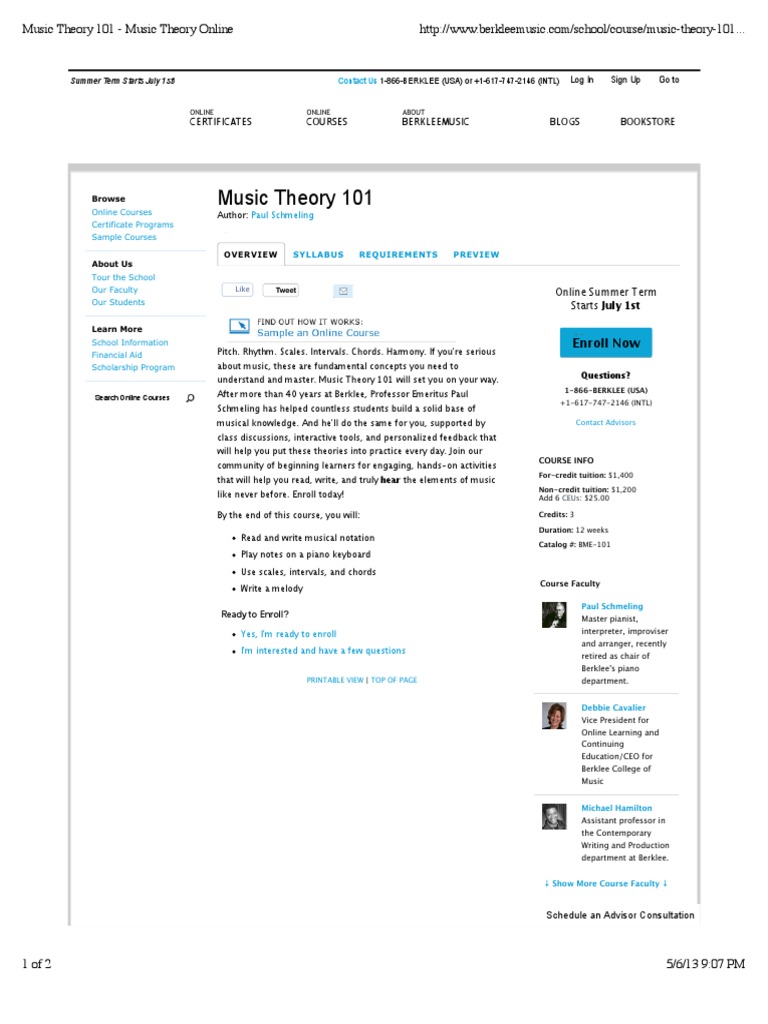 Music Theory 101 - Music Theory Online | Download Free PDF | Music ...