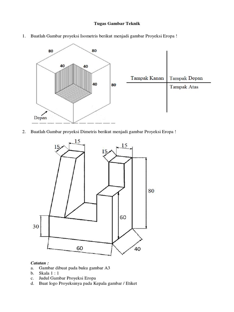 Tugas Gambar Proyeksi Eropa | PDF