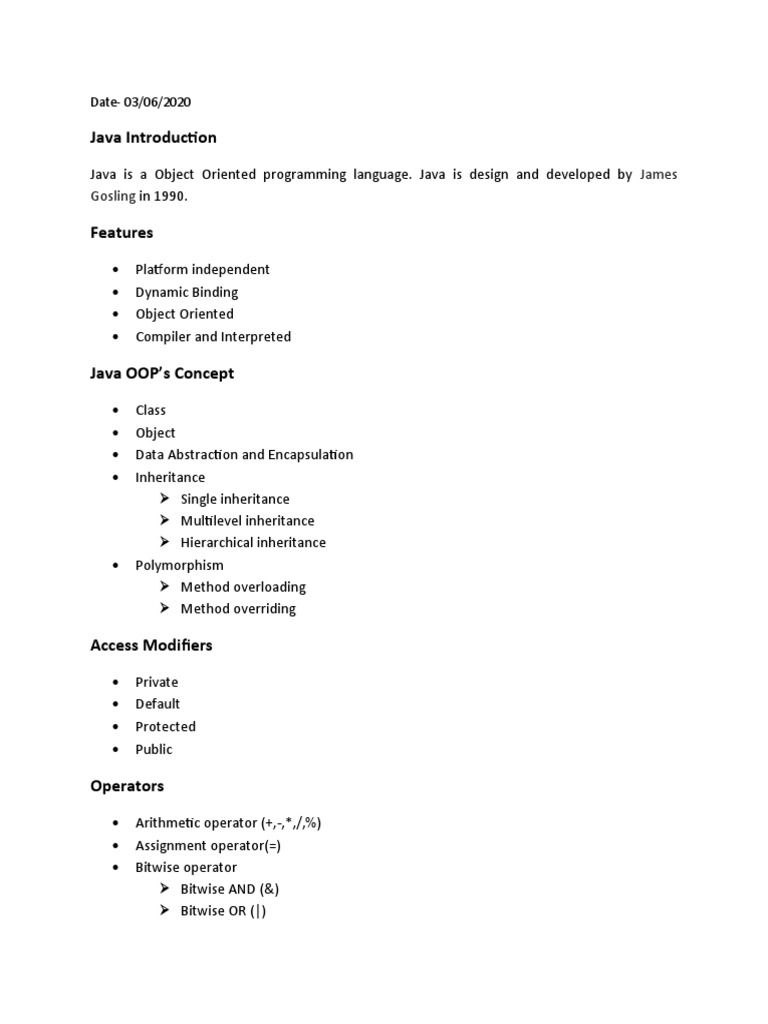 Java Introduction: James Gosling | PDF | Teaching Methods & Materials ...