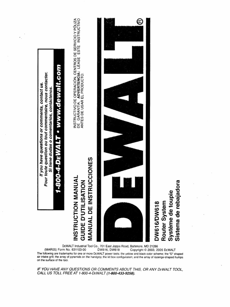 DeWalt 618 OM | Download Free PDF | Electrical Connector | Mains ...