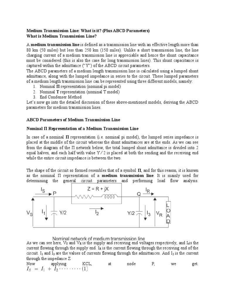 Medium Transmission Line: What Is It? (Plus ABCD Parameters) What Is ...