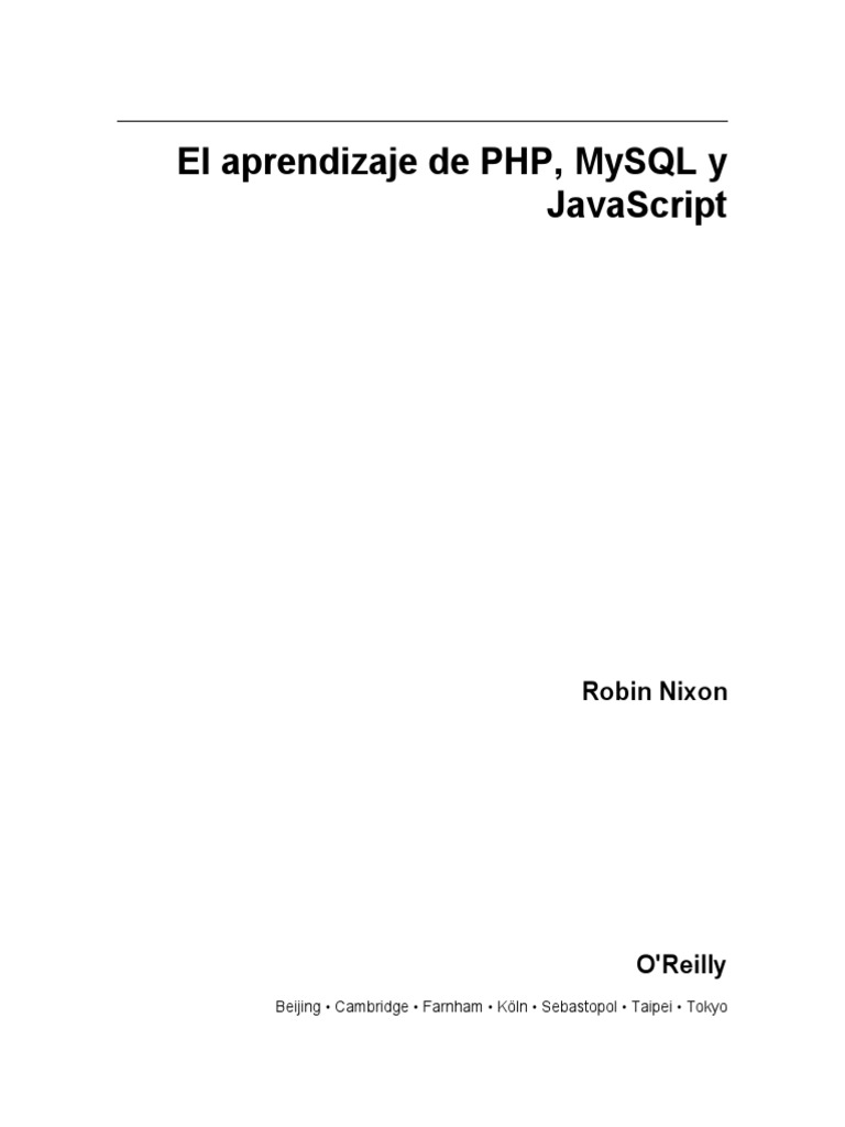 El Aprendizaje de PHP MySQL and Javascript Robin Nixon | PDF | Php | Mi sql