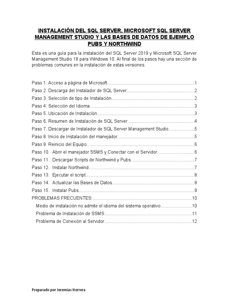 Guía de Instalación SQL Server 2019 | PDF | Servidor SQL de Microsoft | Windows 10