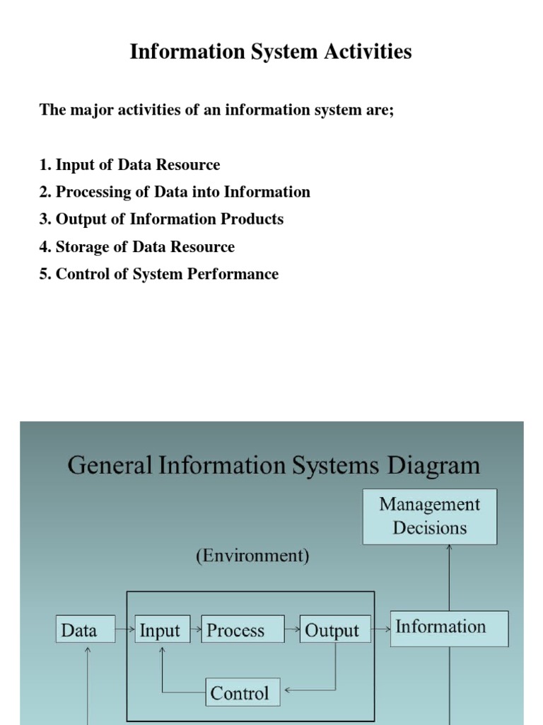 Key Activities of Information Systems | PDF | Computers