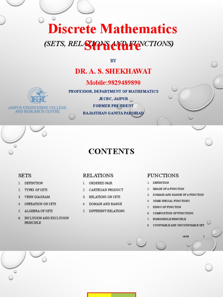 Discrete Mathematics Structure: (Sets, Relations and Functions) | PDF | Set (Mathematics ...