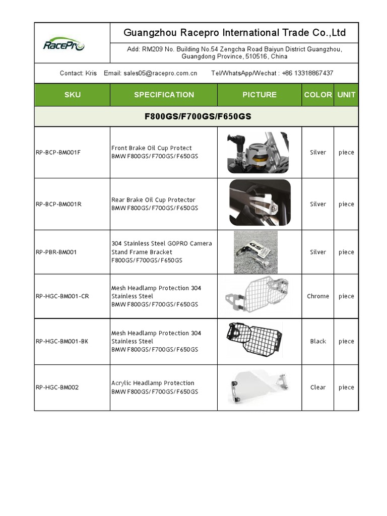 BMW Catalog From Racepro | Download Free PDF | Bmw | Vehicle Technology