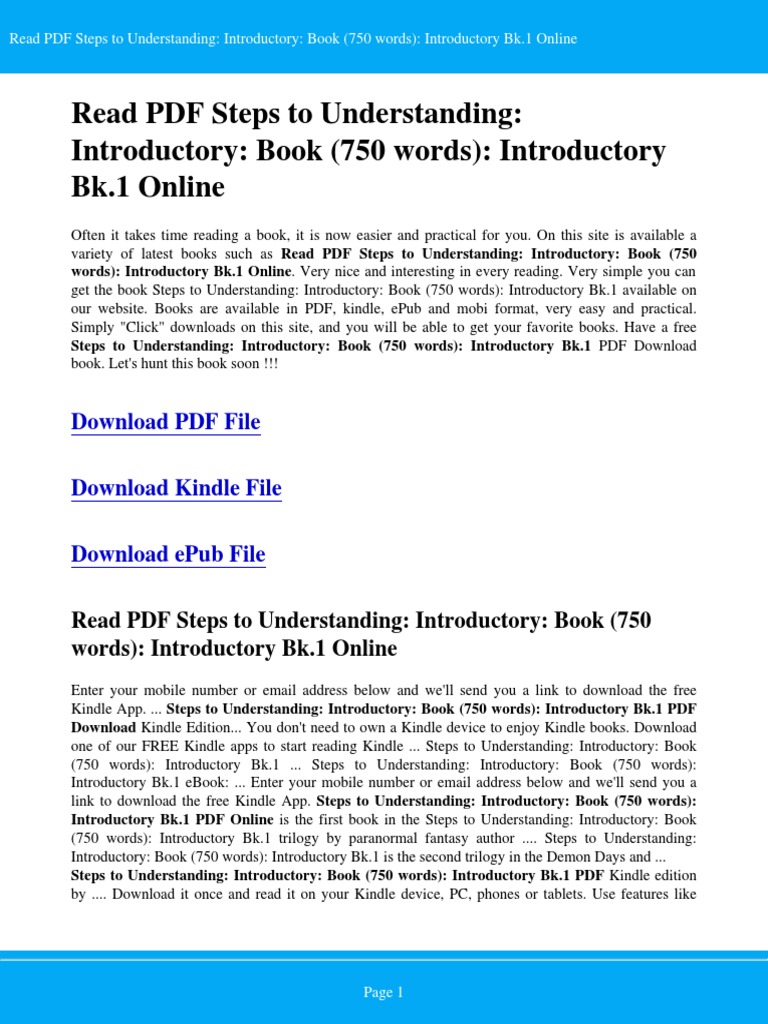 Steps To Understanding Introductory Book 750 Words Introductory BK 1 ...