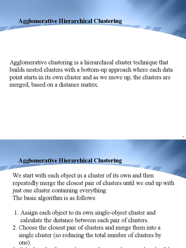 Agglomerative Hierarchical Clustering Pdf Cluster Analysis Algorithms And Data Structures