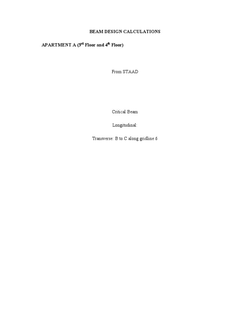 Beam Design Calculations and Reinforcement Details for a Residential ...