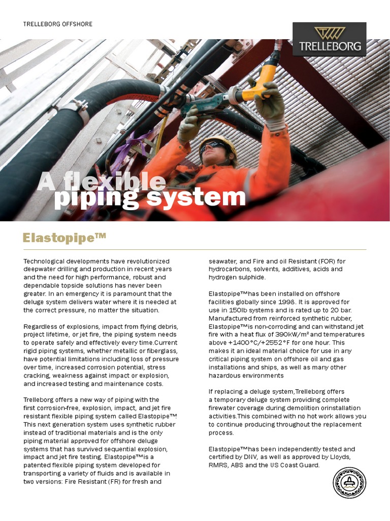 A Flexible Piping System: Elastopipe™ | PDF | Pipe (Fluid Conveyance ...