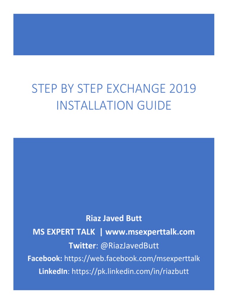 Step by Step Exchange 2019 Installation Guide For Anyone v1.2 | PDF ...