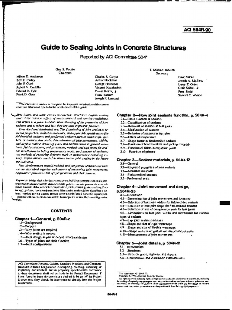 Aci 504R 90 PDF | PDF | Thermal Expansion | Concrete