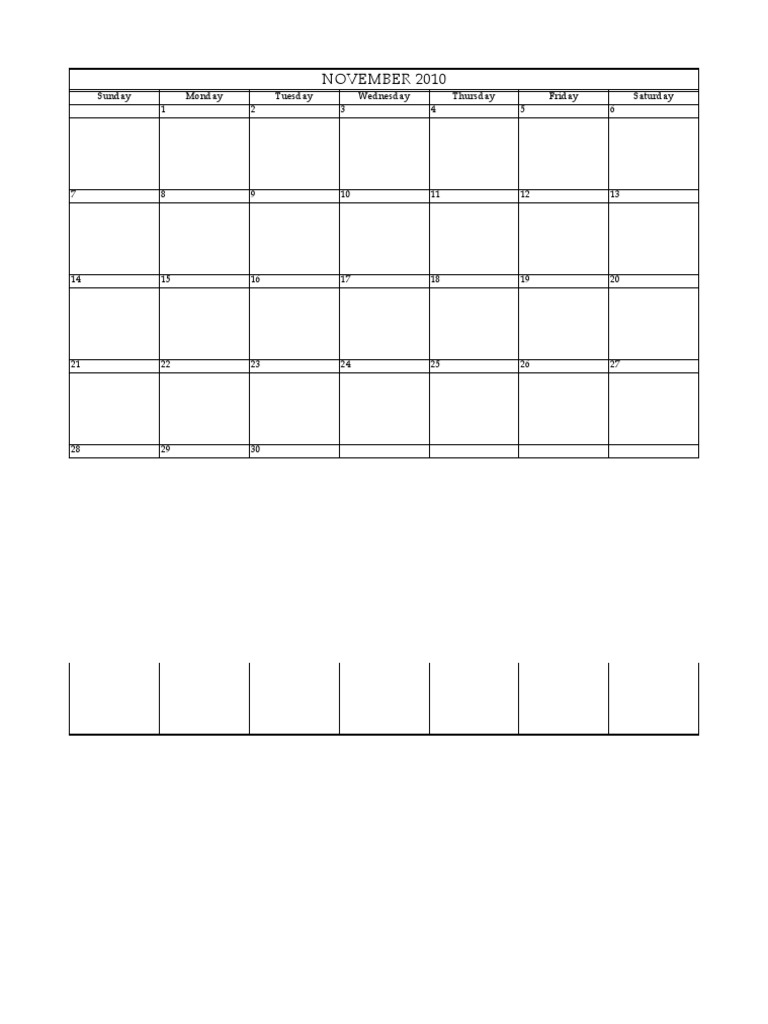 November 2010 Calendar Layout | PDF