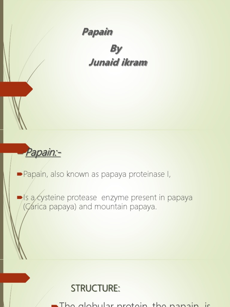 Papain | PDF | Structural Biology | Nutrients