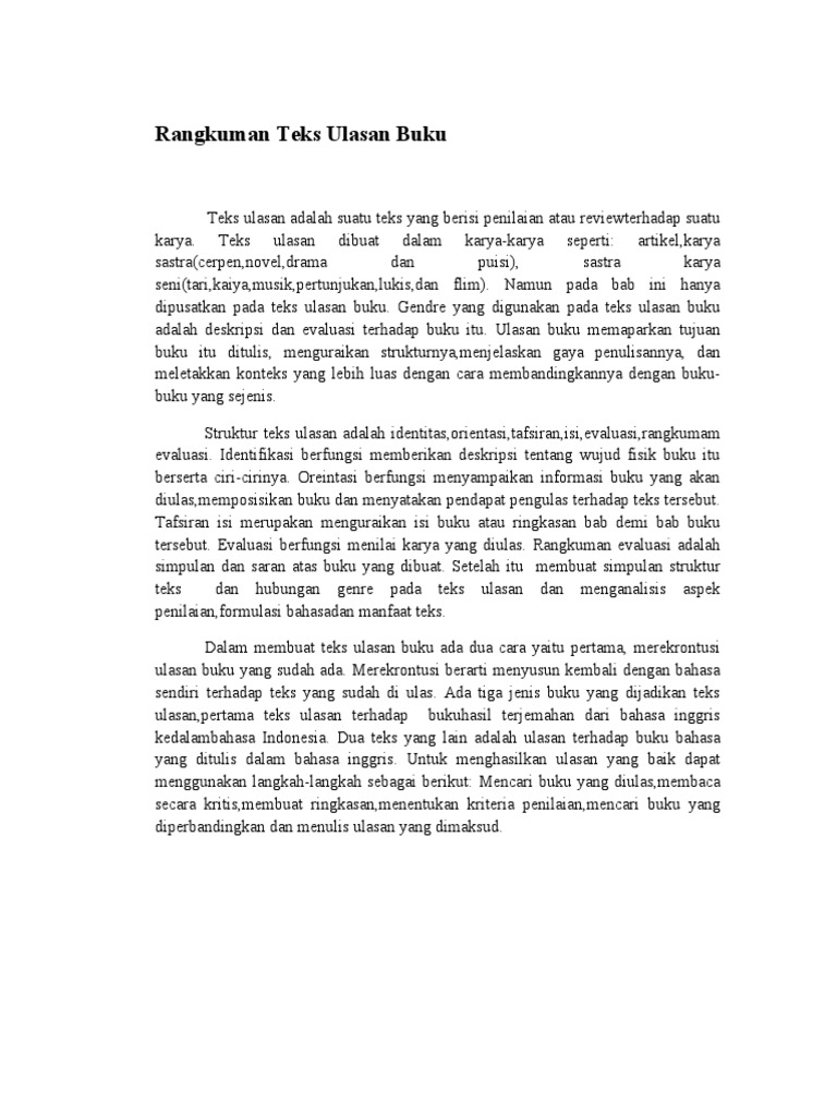 ANALISIS STRUKTUR TEKS ULASAN BUKU | PDF