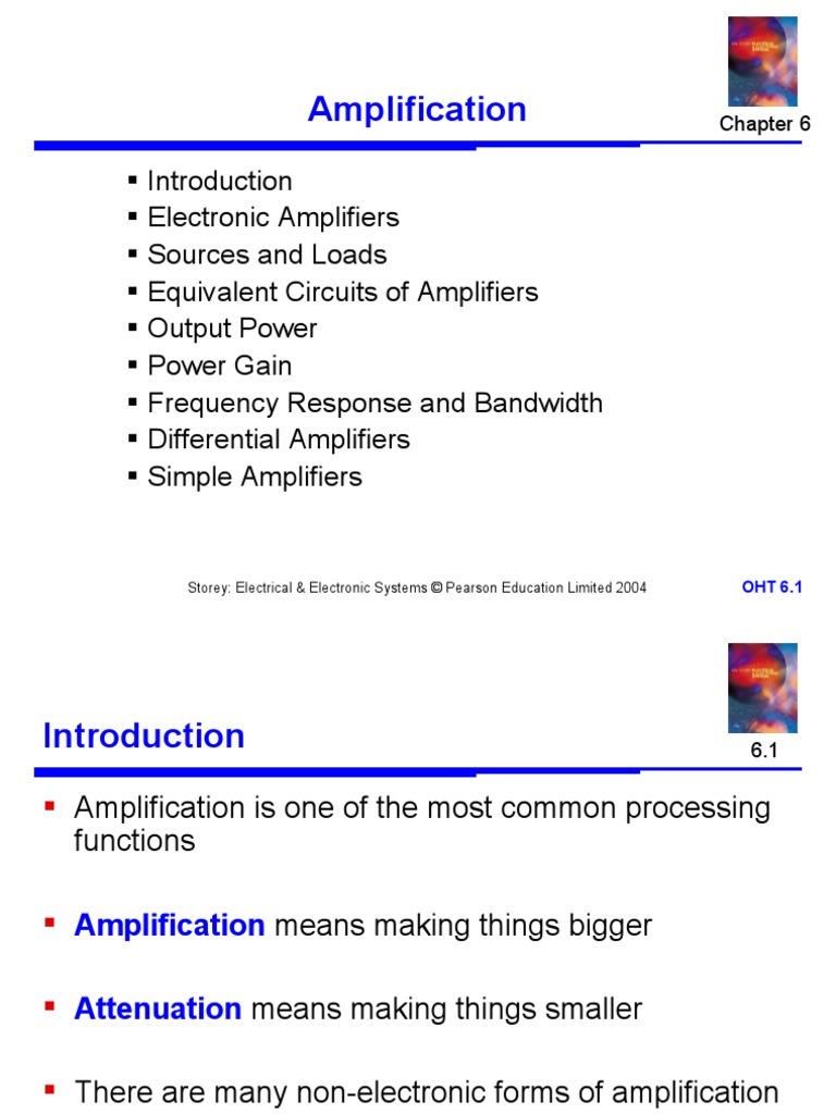 Amplification: Storey: Electrical & Electronic Systems © Pearson ...