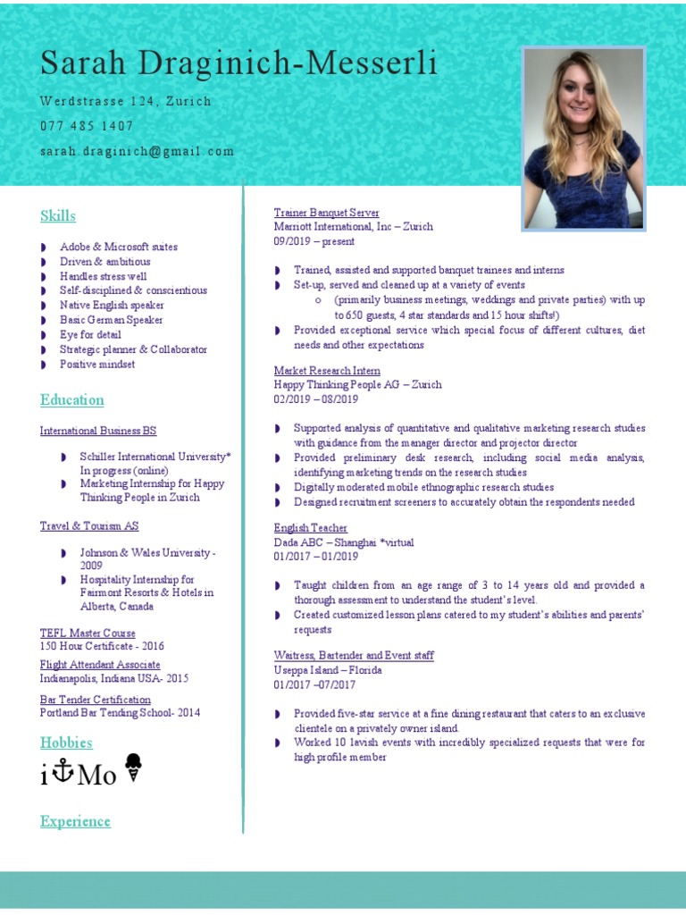 Sarah CV 2020 | PDF | Learning | Behavior Modification