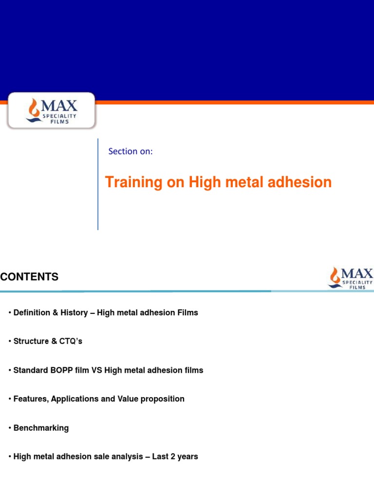 High Metal Adhesion | PDF | Adhesion | Metals