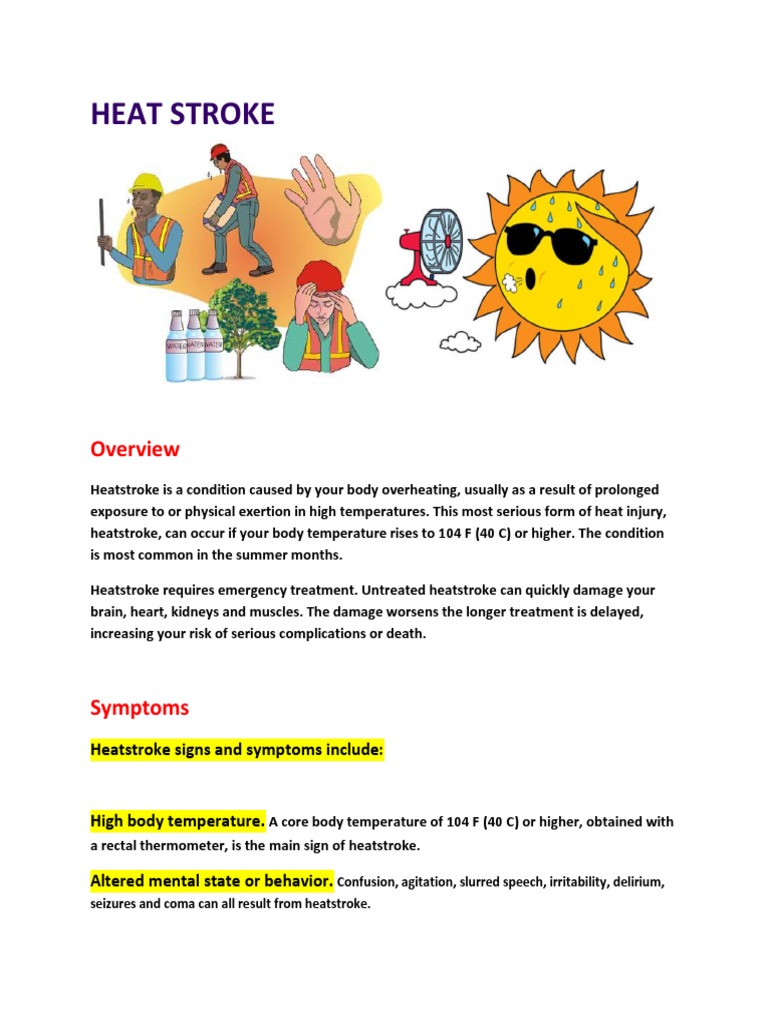 Heat Stroke: Heatstroke Signs and Symptoms Include | PDF | Hyperthermia ...