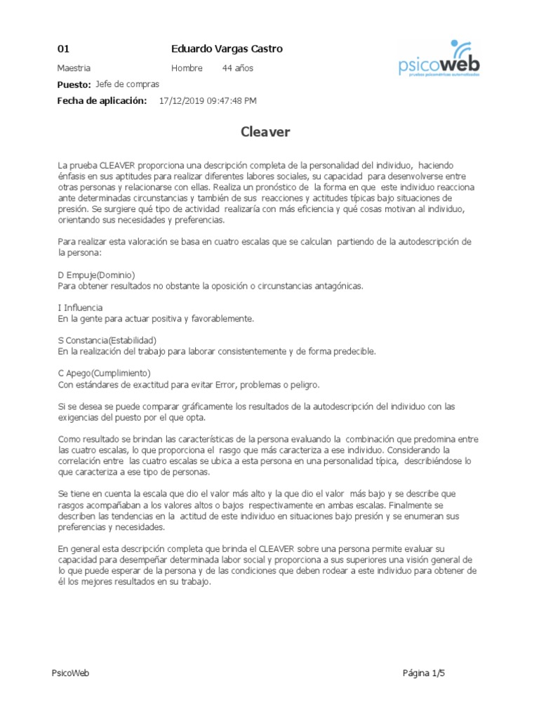 Ejemplo Cleaver-Disc Compe | PDF | Toma de decisiones | Conceptos ...