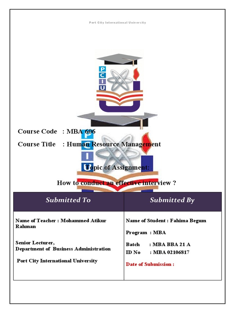 Course Code: MBA 606 Course Title: Human Resource Management | PDF