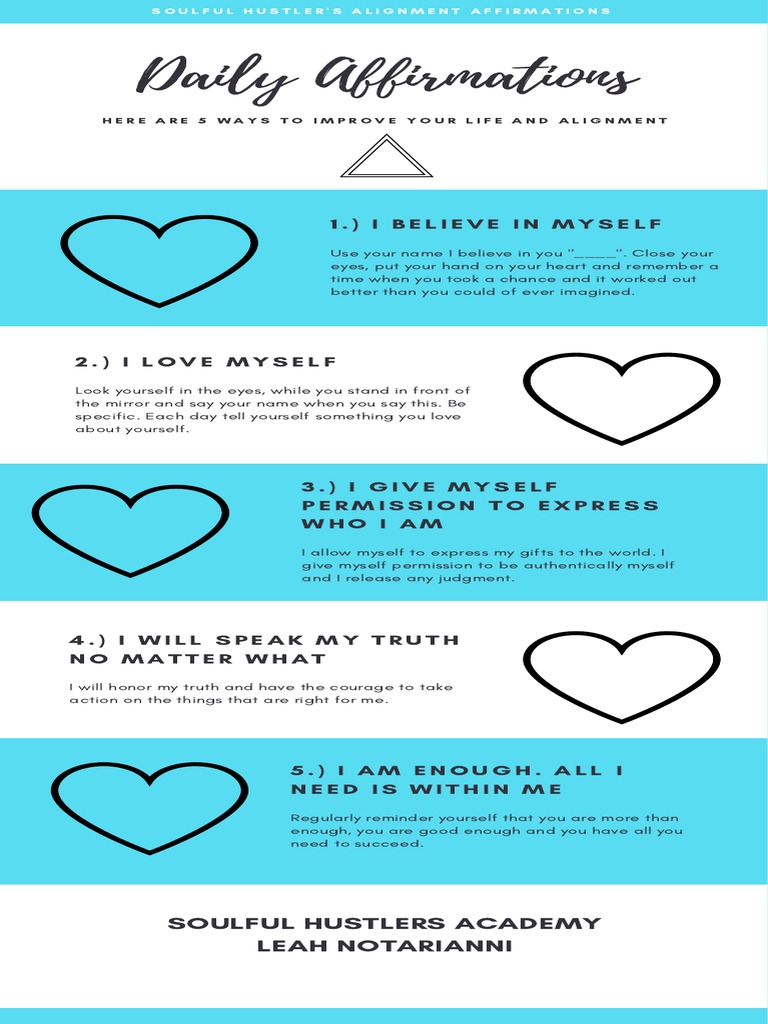 Daily Affirmations: 1.) I Believe in Myself | PDF | Self-Improvement ...