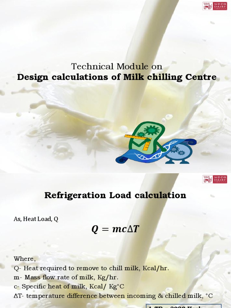 Design Calculation For Milk Chilling Center | PDF | Heat ...