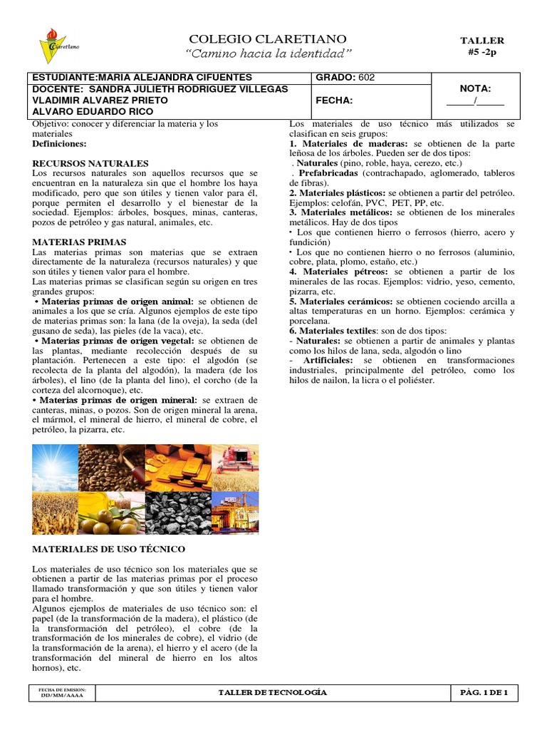 Taller # 5 PDF | PDF | Cobre | Rieles