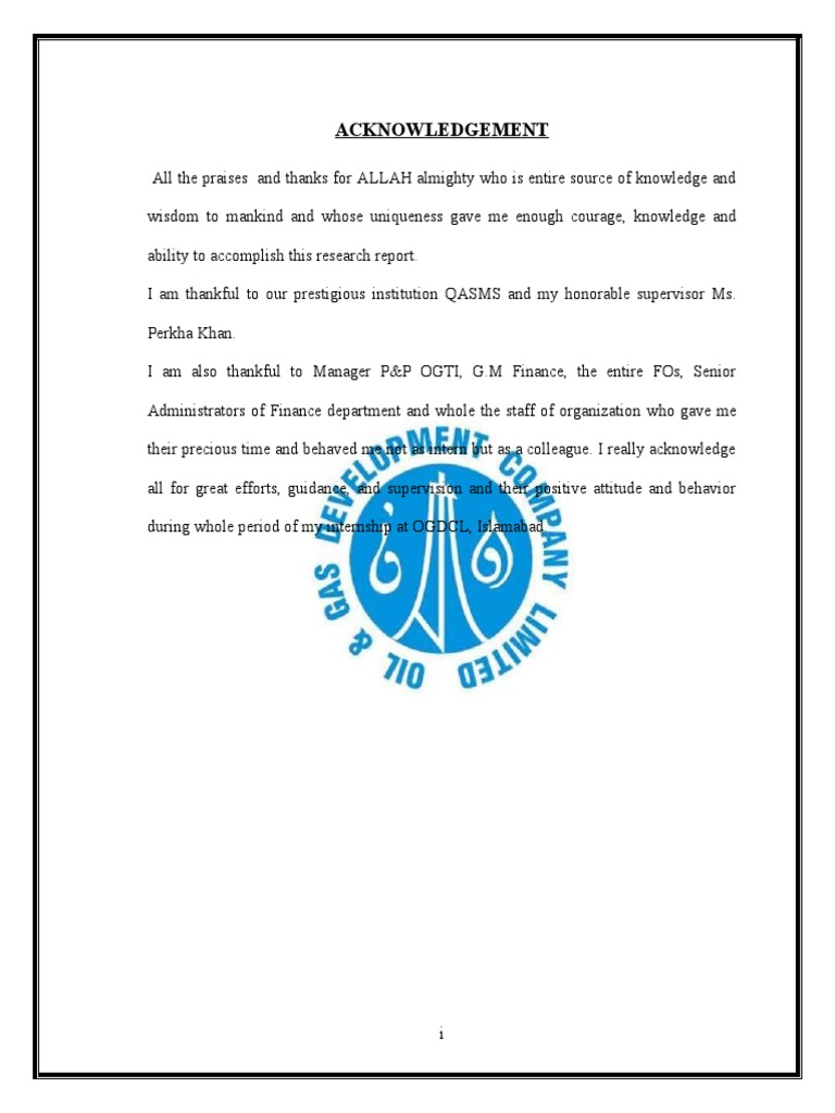 Ogdcl Internship Report | PDF | Taxes | Petroleum