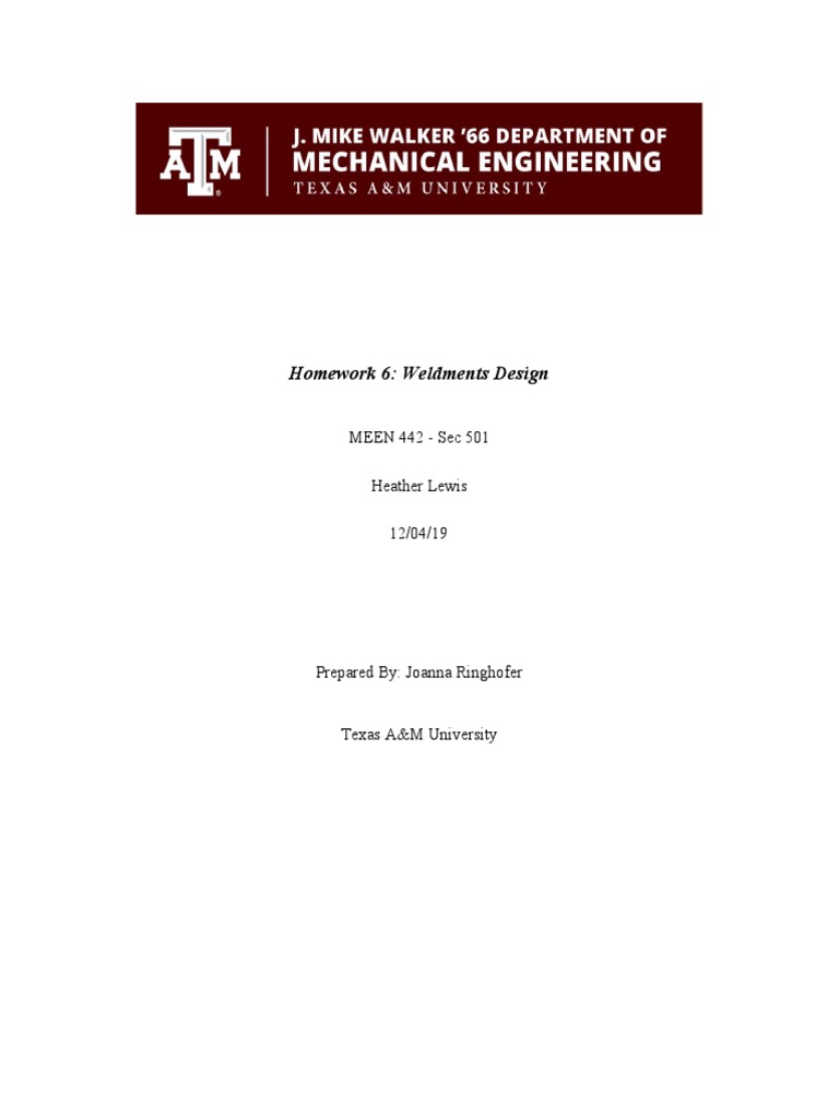 Computer-Aided Engineering Design Homework | PDF | Strength Of ...