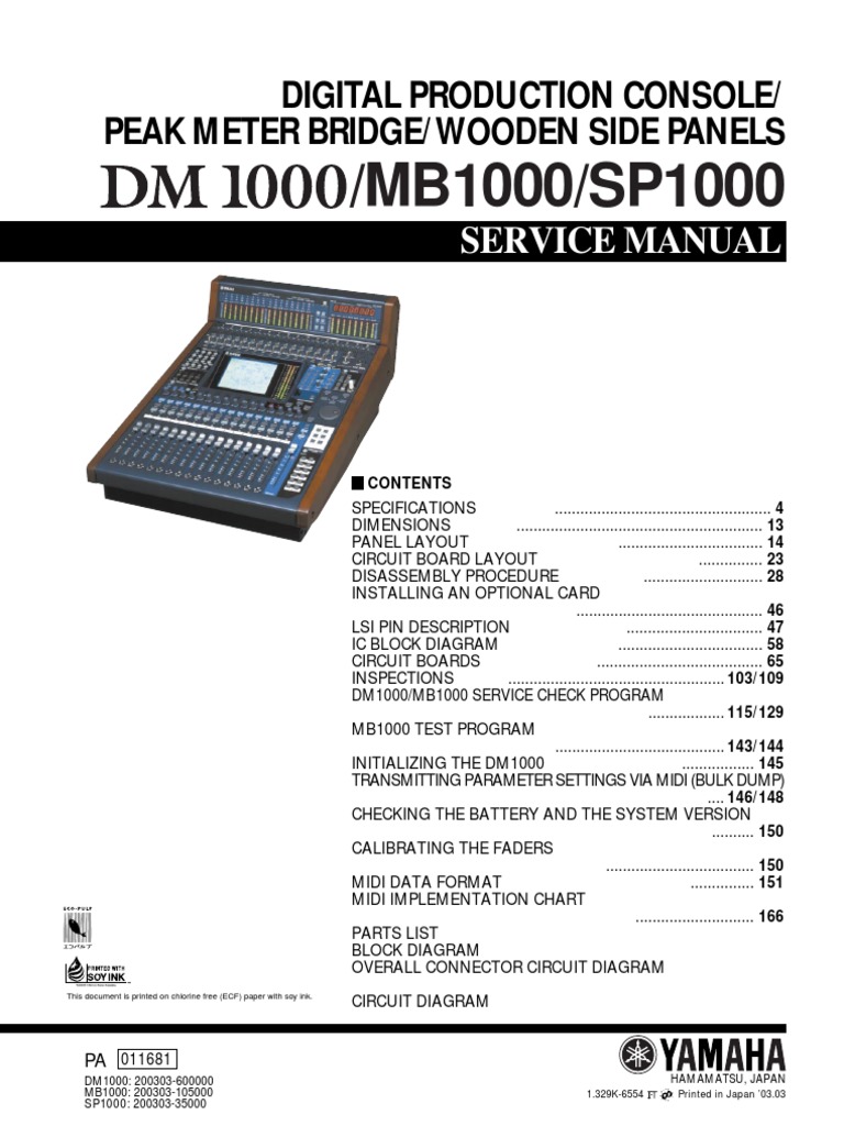 Yamaha dm1000 mb1000 sp1000 PDF | PDF | Sampling (Signal Processing ...