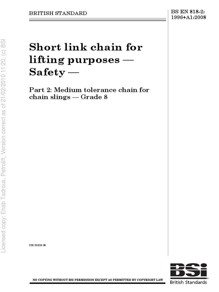 BS en 818-2 1996+a1 2008 | PDF | Safety | Business