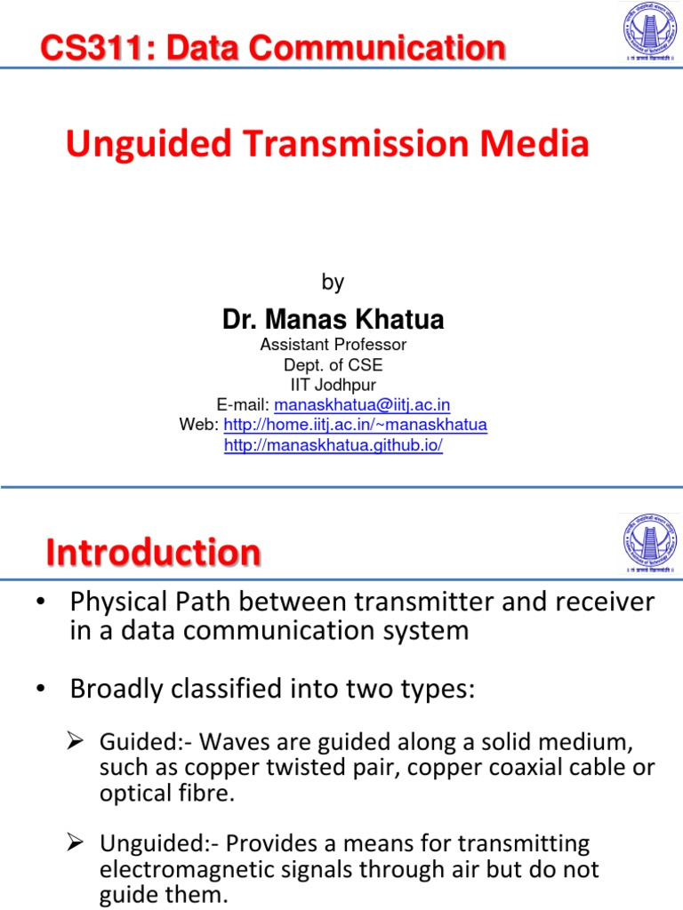 Unguided Transmission Media: CS311: Data Communication | PDF | Radio ...