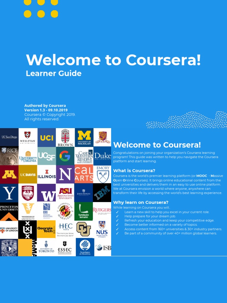 Coursera Learner Guide | PDF | Educational Technology | Learning