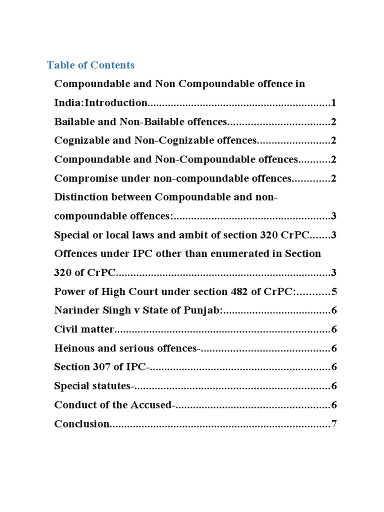 Compoundable vs Non-Compoundable Offences | PDF | Crime & Violence ...