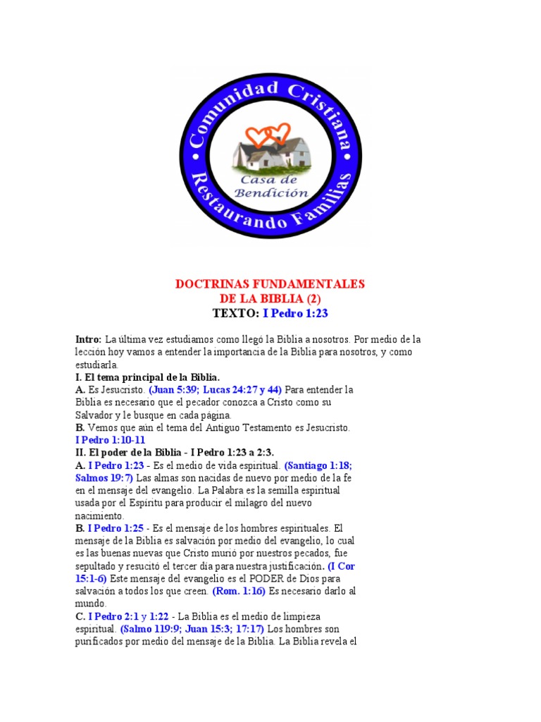 Doctrinas Fundamentales de La Biblia | PDF | Biblia | Salvación