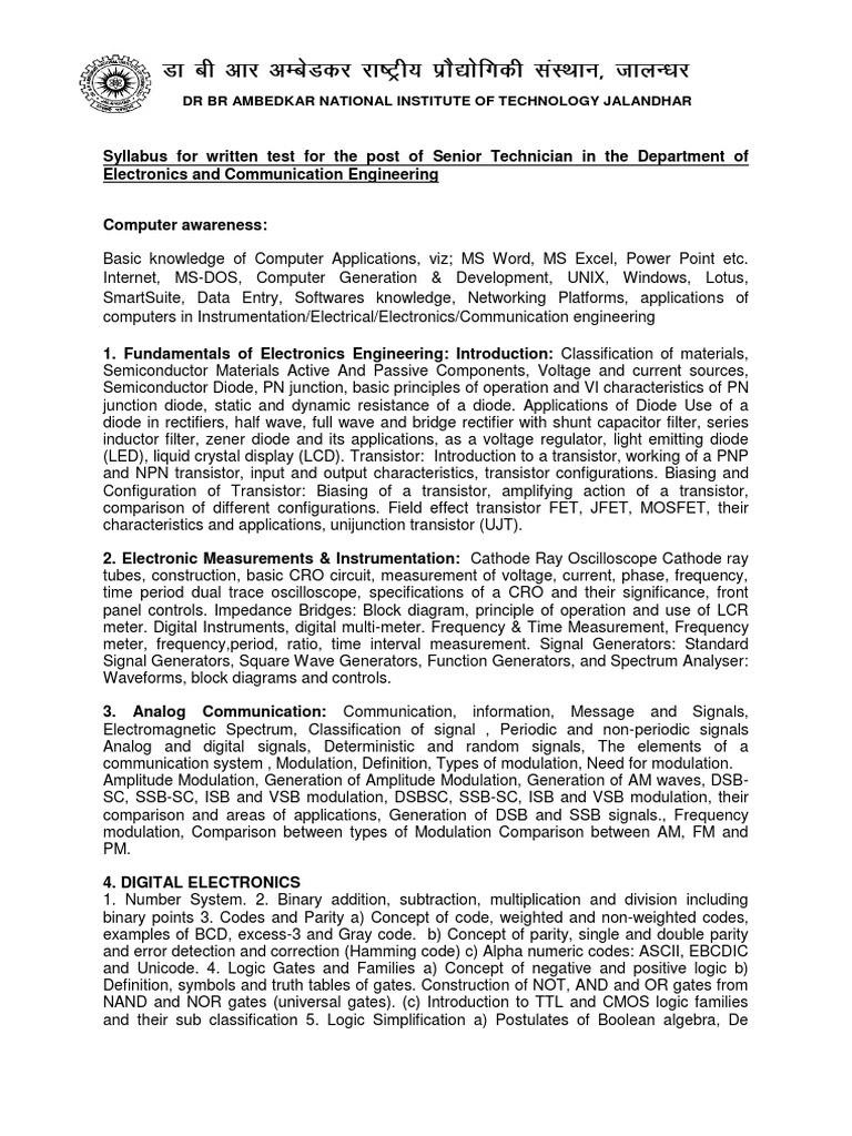 DR BR Ambedkar National Institute of Technology Jalandhar | PDF ...