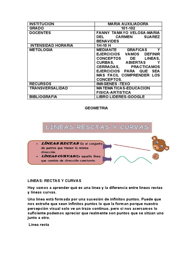 Conceptos de Líneas: Rectas y Curvas | PDF | Curva | Línea (geometría)
