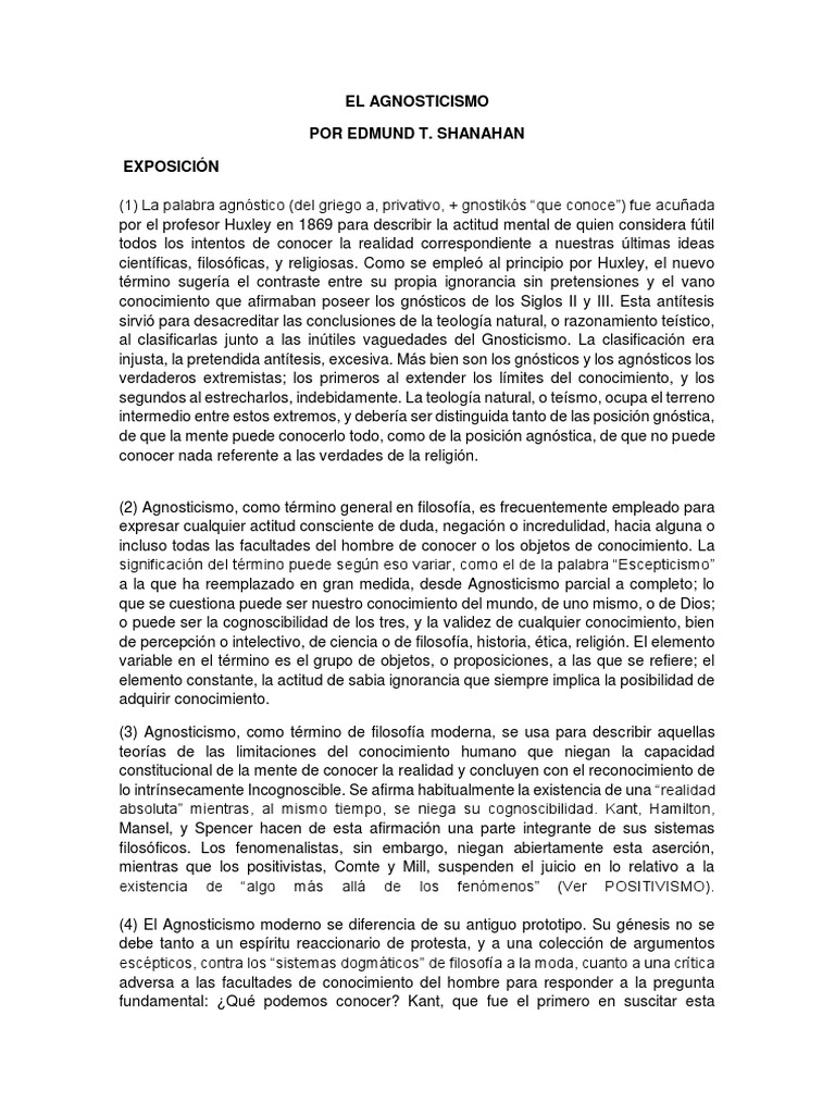 Significado y símbolos del agnosticismo | PDF | Agnosticismo | Fe