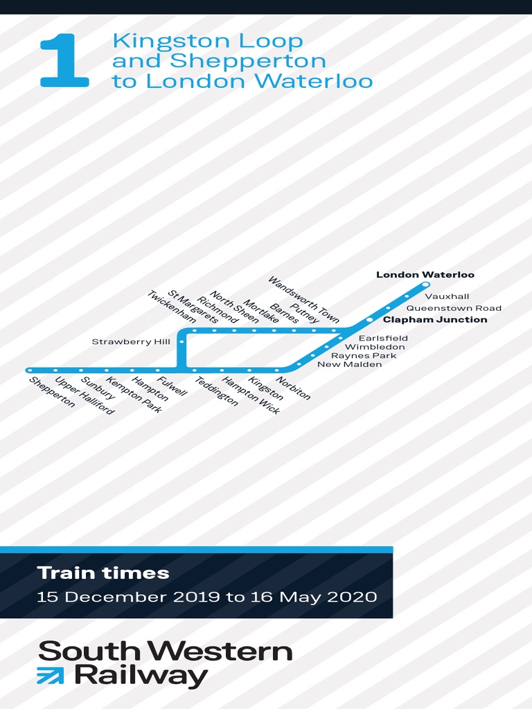 Kingston Loop and Shepperton To London Waterloo: Train Times | PDF ...
