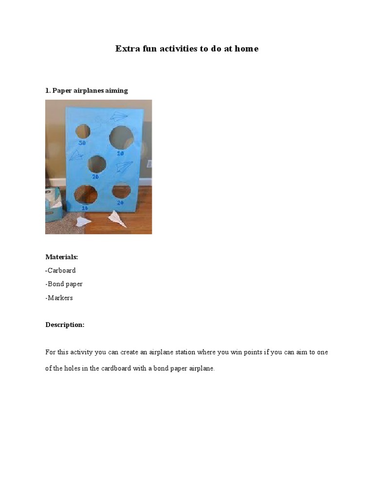 Fun Home Activities for Kids | PDF
