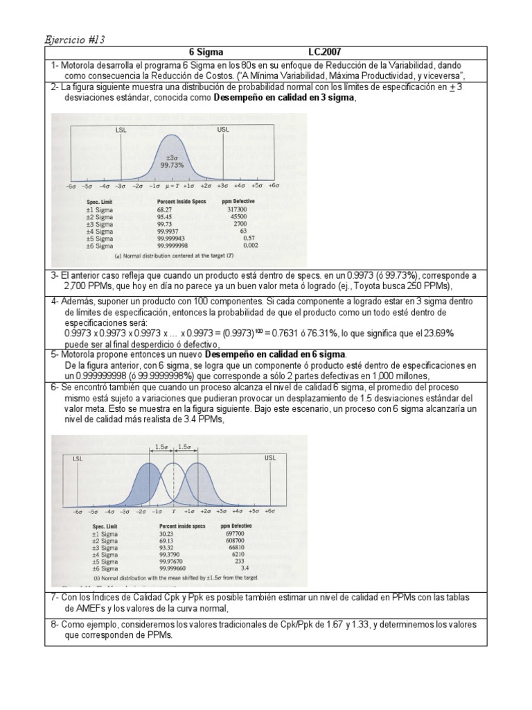 30-Indicadores CPK PPK PPMs 6 Sigma | PDF
