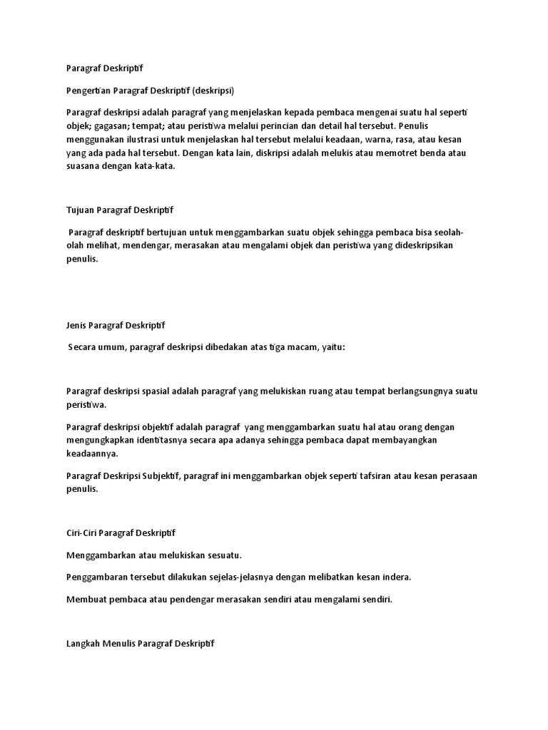 Paragraf Deskriptif | PDF