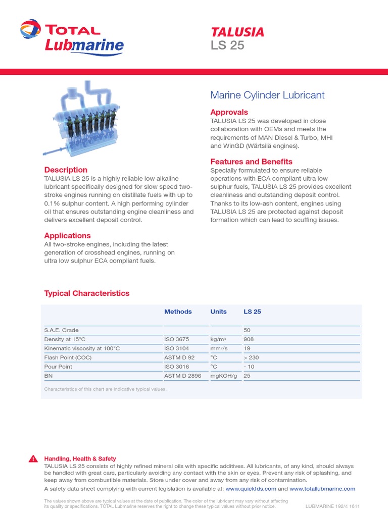 Talusia-Ls-25 TDS v171023 | Download Free PDF | Lubricant | Fuel Oil