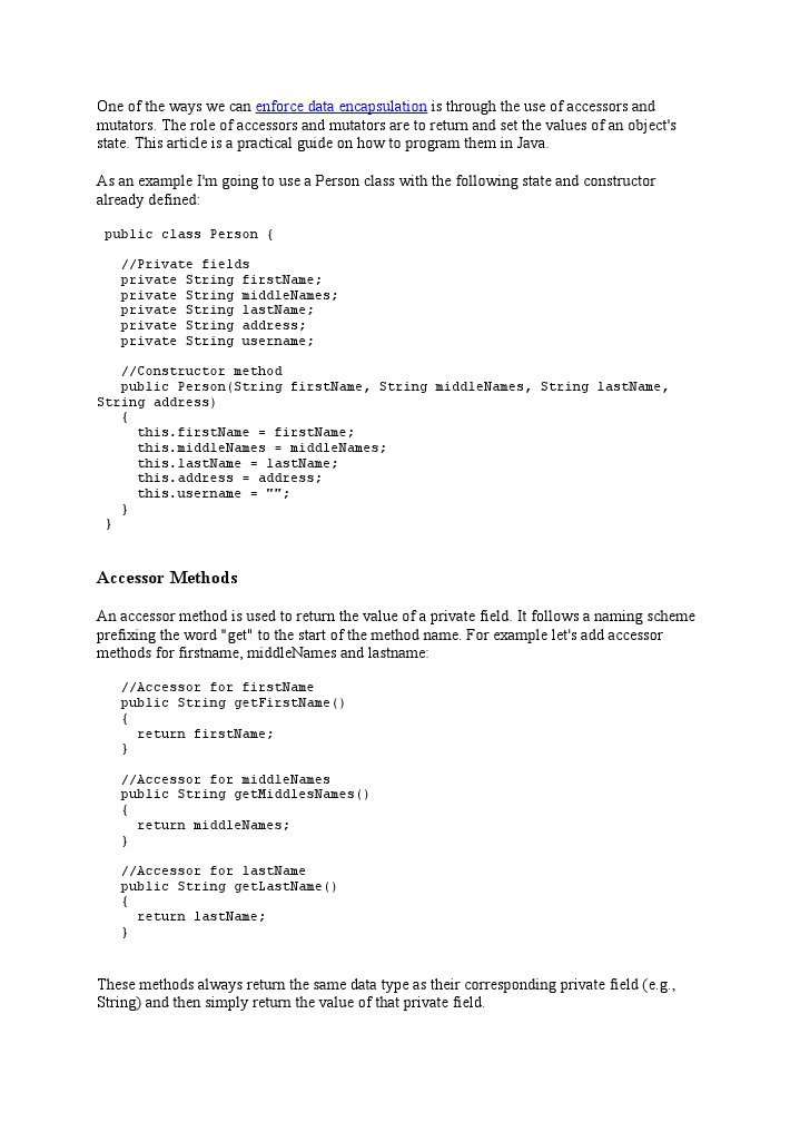 Java Mutators Method Computer Programming String Computer Science 