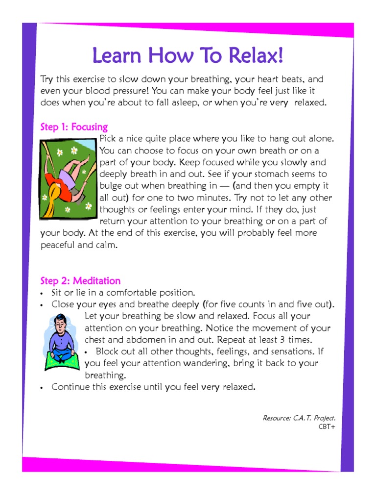 Learn How To Relax!: Step 1: Focusing | PDF | Breathing | Heart